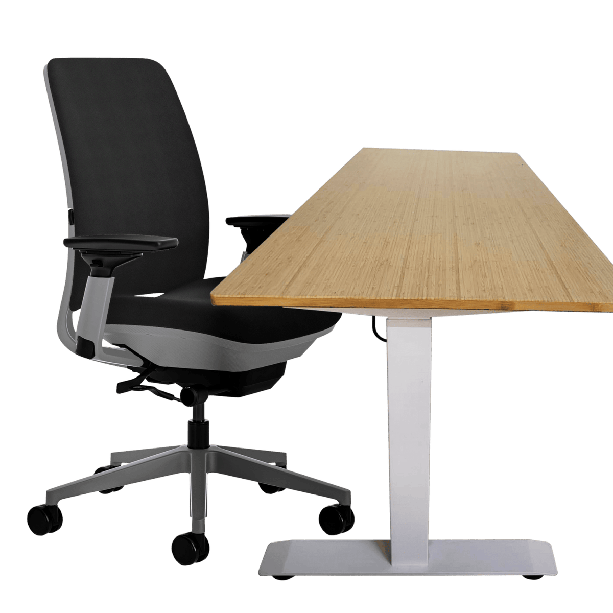 Steelcase Amia Chair and Herman Miller Top Bamboo Standing Desk Bundle ...